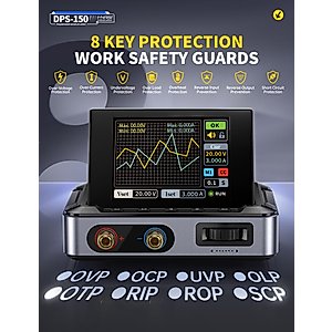 FNIRSI DPS-150 DC Power Supply Variable, 0-30V 0-5A Adjustable DC CNC Power Supply with 4-Digit IPS Display, <20mV Power Ripple, PD/QC/DC Input, PC Programmable Regulated Switching Power Supply