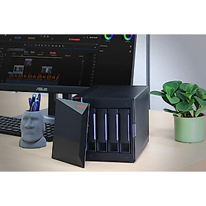 Asustor AS5304T - 4 Bay NAS, Intel Celeron Quad-Core, 2 2.5GbE Ports, 4GB RAM DDR4, Gaming Network Attached Storage, Personal Private Cloud (Diskless)