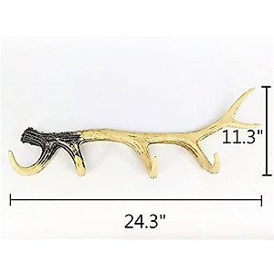 Rustic Decorative Faux Deer Antler Wall Mounted Wall Hanging Coat Hook (Large Size)