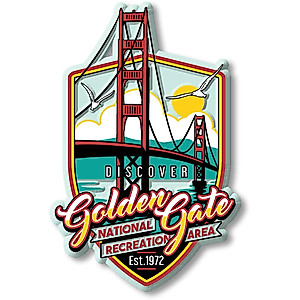 Golden Gate NRA Magnet by Classic Magnets, 2.6" x 4", Collectible Souvenirs Made in The USA