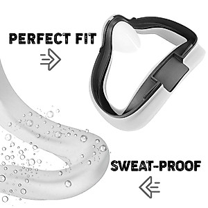 VR Silicone Cover for Oculus Quest 2 - Washable Sweat-Proof Anti-Leakage Light Blocking (Grey)