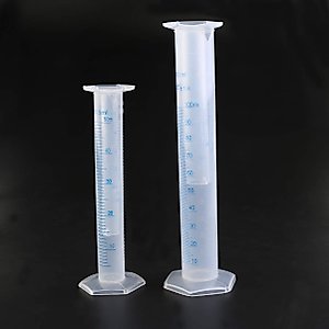 POPETPOP 4pcs 10ml / 25ml / / 100ml Measuring Plastic Graduated Cylinder Laboratory Bottle Lab Test Measuring Container Cups