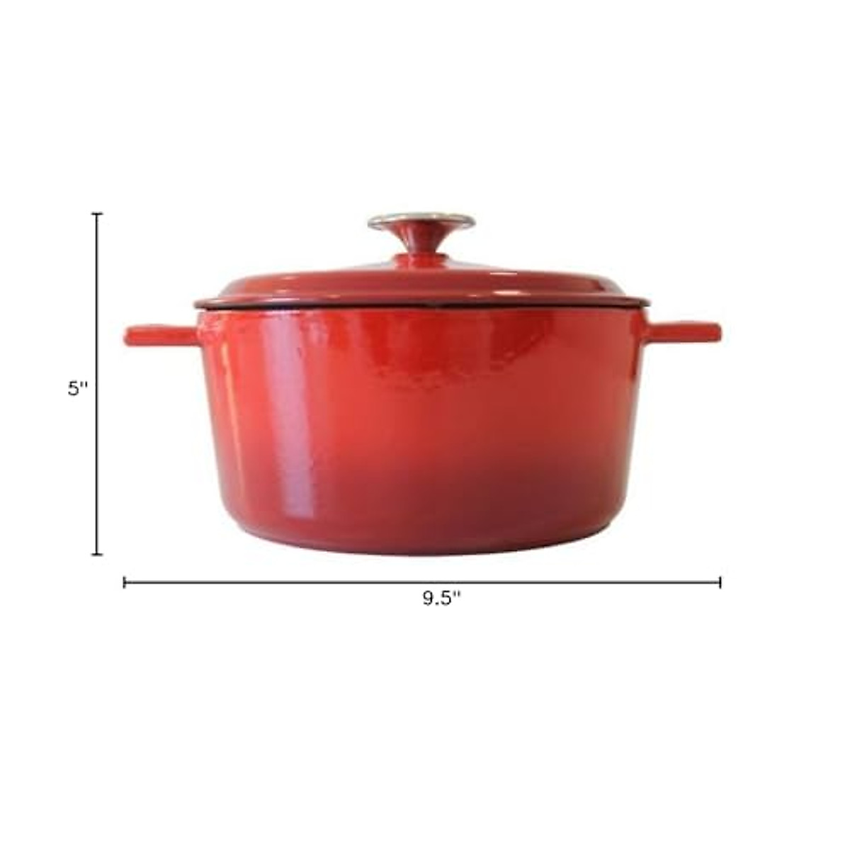 Lava Signature Enameled Cast-Iron Round Dutch Oven - 4-3/4 Quart, Cayenne Red