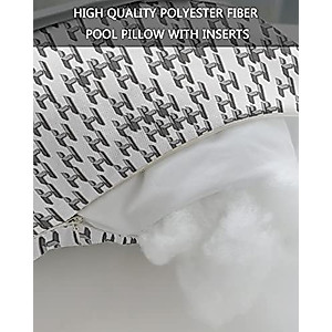 Recliner Head Pillow Ledge Loungers Chair Pillows with Insert Letter H Geometric Pixel Style Modern Lumbar Pillow with Adjustable Strap Outside Patio Decorative Garden Cushion for Bench Couch, 2 PCS