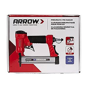 Arrow PT23G 23 Gauge Compact Pneumatic Pin Nail Gun, Oil-Free, Fits 3/8”, 1/2”, 5/8”, 13/16” and 1” Nails