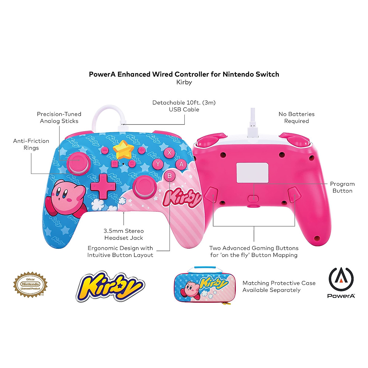 PowerA Enhanced Wired Controller for Nintendo Switch - Kirby