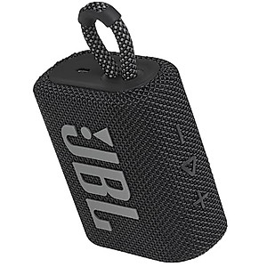 JBL GO 3 Waterproof Ultra Portable Bluetooth Speaker Bundle with gSport Deluxe Hardshell Case (Black)