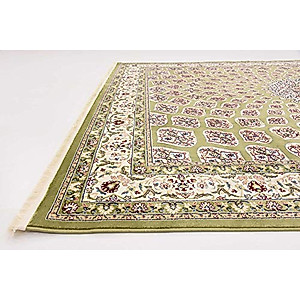 Unique Loom Narenj Collection Classic Traditional Textured Medallion Pattern Design Area Rug, 8' x 10' Rectangle, Green/Blue