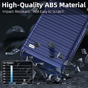 BEOW Luggage Sets 4 Piece Hardside Expandable Luggage Set Clearance Suitcase Sets with Wheels TSA Lock 16''20''24''28''(Deep Blue)