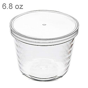 yarlung 9 Pack Small Glass Bowls with Plastic Lids, 6.8 Oz Clear Pudding Cups Fruits Dish Glass Containers for Salad, Sauces, Cereal, Dessert, Snacks, Refrigerator, Freezer Food Storage