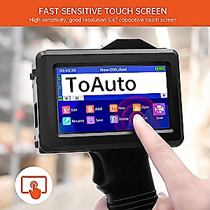 TOAUTO V4 Portable Intelligent Upgraded Handheld Inkjet Printer Gun with 5.6 Inch LED Touch Screen Quick-Drying Inkjet Coding Machine for Code Date Label Industry Design House Usage