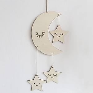 BESTOYARD Nursery Ceiling Mobile Moon Stars Ceiling Hanging Decorations for Baby Shower Baby Nursery Room
