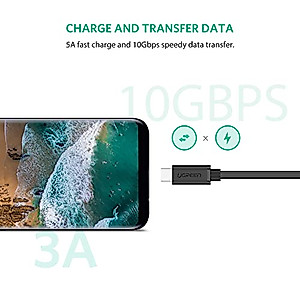 UGREEN USB Type C Extension Cable (10Gbps), USB 3.2 Type C Male to Female Fast Charging, Thunderbolt 3 Compatible with MacBook Pro iPad Pro Dell XPS Surface Switch DJI Mavic Dongle Hub,3FT