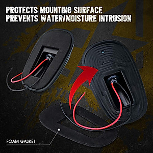 Xprite Black Smoked Lens 12 LEDs Cab Clearance Light 5 Pcs Roof Top Marker Running Lights Kit for Ford Dodge Ram Trucks SUV POV Pickup - Amber Yellow