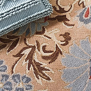SAFAVIEH Blossom Collection 2'3" x 8' Beige / Multi BLM913C Handmade Floral Premium Wool Runner Rug