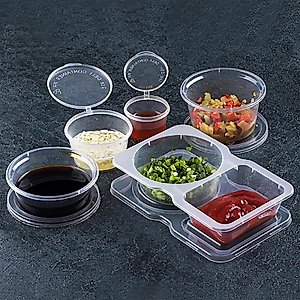 Reusable on the Go Snack Containers, Reusable Snack Packs Containers, Double Compartment Condiment Container, Cheese and Nuts Snack Container, Collapsible Snack Containers with Lids (10 Pcs)