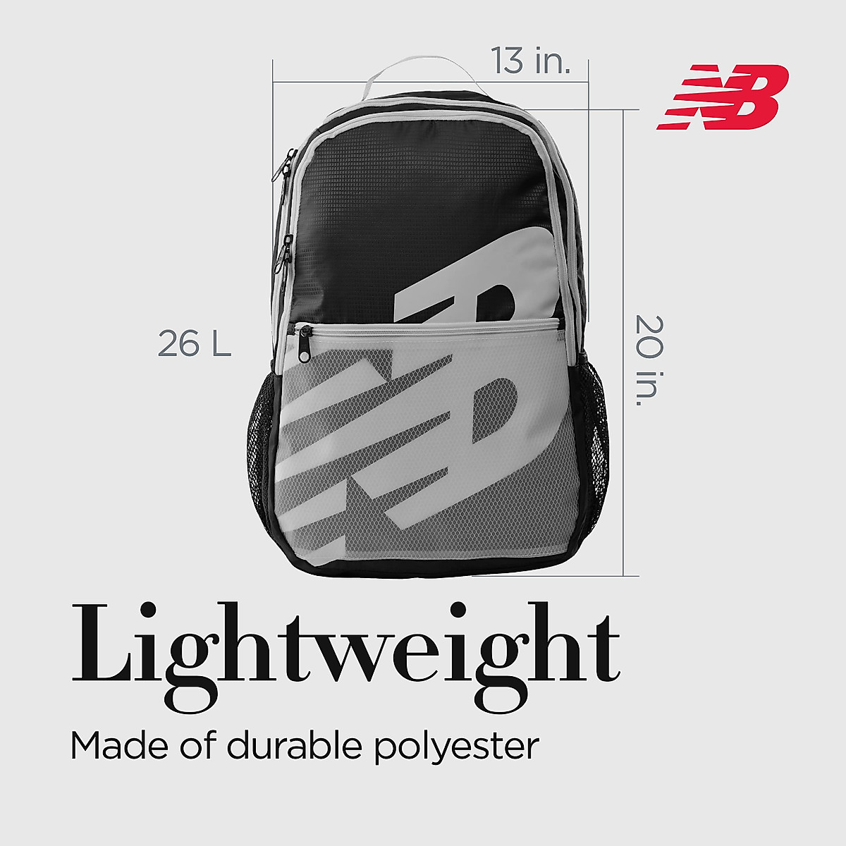 Concept One New Balance Laptop Backpack, Core Perfromance Travel Bag for Men and Women, Black, One Size