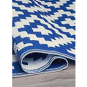 FH Home Reversible Floor Mat, 3 ft x 5 ft, Blue, 5 Feet