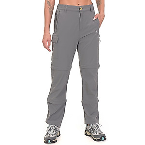 Little Donkey Andy Women's Stretch Convertible Pants, Zip-Off Quick-Dry Hiking Pants Gray Size XL