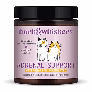 Bark & Whiskers Adrenal Support, for Dogs & Cats, 3.17 oz. (90 g), 90 Scoops, Promotes Healthy Hormone and Cortisol Levels, Veterinarian Formulated, Non-GMO, Dr. Mercola