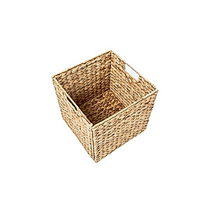 Trademark Innovations 12" Foldable Hyacinth Storage Basket with Iron Wire Frame