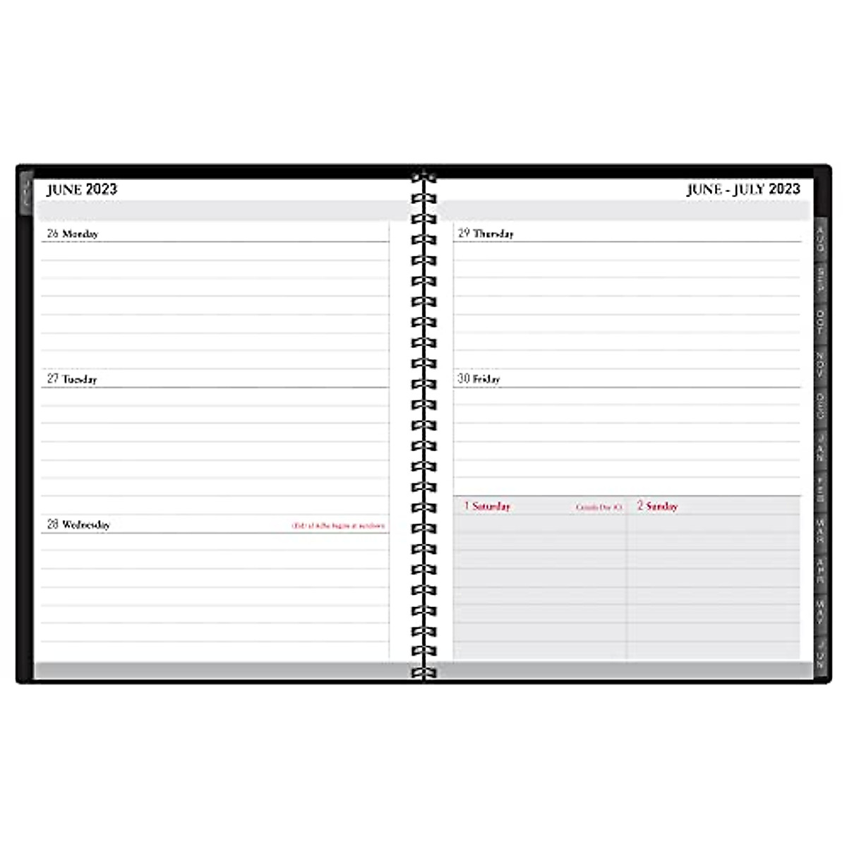 2023-2024 Office Depot® Brand 18-Month Weekly/Monthly Academic Planner, 6" x 8", 30% Recycled, Black, July 2023 to December 2024