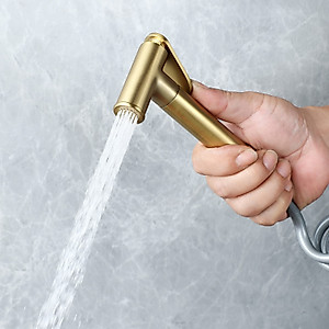 Handheld Bidet Sprayer for Toilet,Brass Baby Cloth Diaper Sprayer Kit with PVC Hose,Bathroom Toilet Bidet Attachment Set for Toilet Cleaning,Chrome