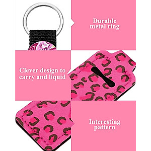 40 Pieces Lipstick Holder Keychain Wrist Lanyard Set Clip-on Sleeve Lipstick Pouch Lip Balm Keyring Holder Protective Cases with Rings for Women Travel Accessories, Assorted Styles