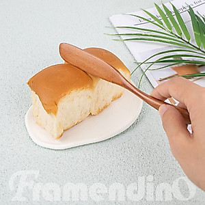 Framendino, 6 Pack Wooden Butter Spreaders Super Handy Peanut Butter and Jelly Spreader Brown