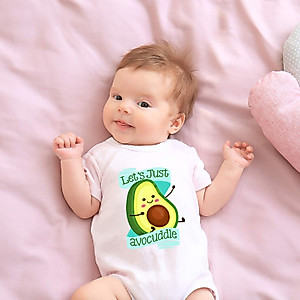 Let’s Just Avocuddle Baby Bodysuit, Funny Avocado, Toddler Outfit, Cuddling Infant Clothes Newborn Jumpsuit