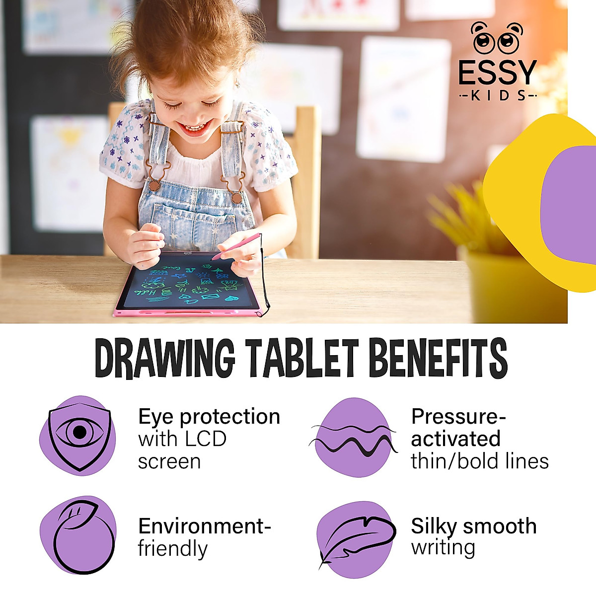 Essy Kids 12“ LCD Writing Tablet for Kids Drawing Tablet Kids Writing Tablet LCD Drawing Tablet for Kids Toddler Writing Tablet Kids Drawing Board