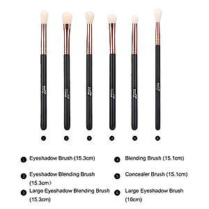 MSQ Eye Brush Set Rose Gold 6pcs Eyeshadow Set Eyebrow Brush Makeup Brushes Eyeliner Brush for Eyeshadow, Eyebrow, Eyeliner, Blending, Concealer, Best for Gifts
