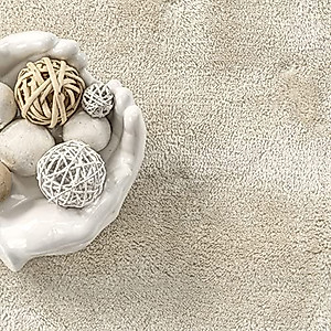 nuLOOM Loni Solid Machine Washable Shag Accent Rug, 2' x 3', Cream