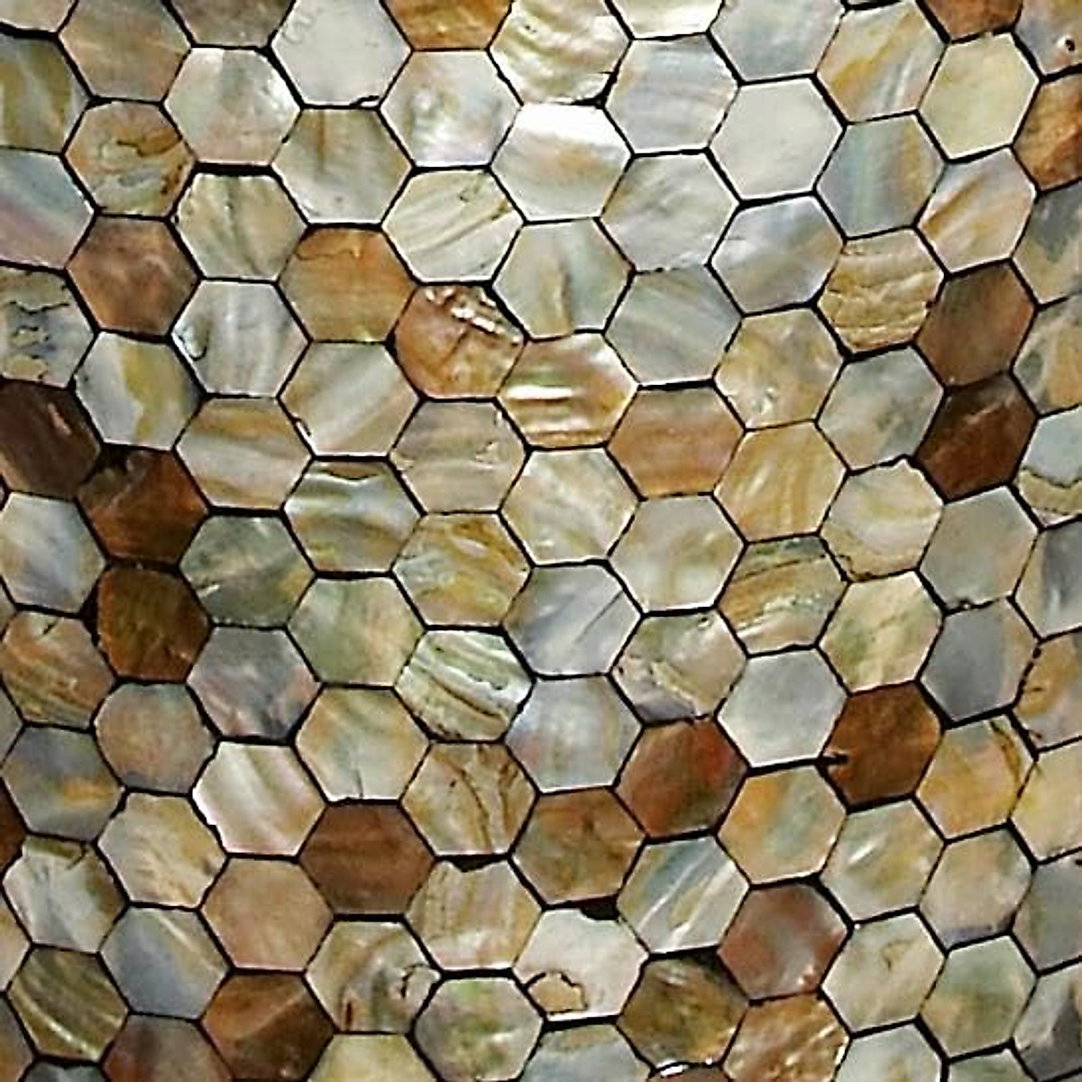 Deco 79 Mother of Pearl Shell Geometric Handmade Side End Accent Table, 14" x 14" x 20", Multi Colored