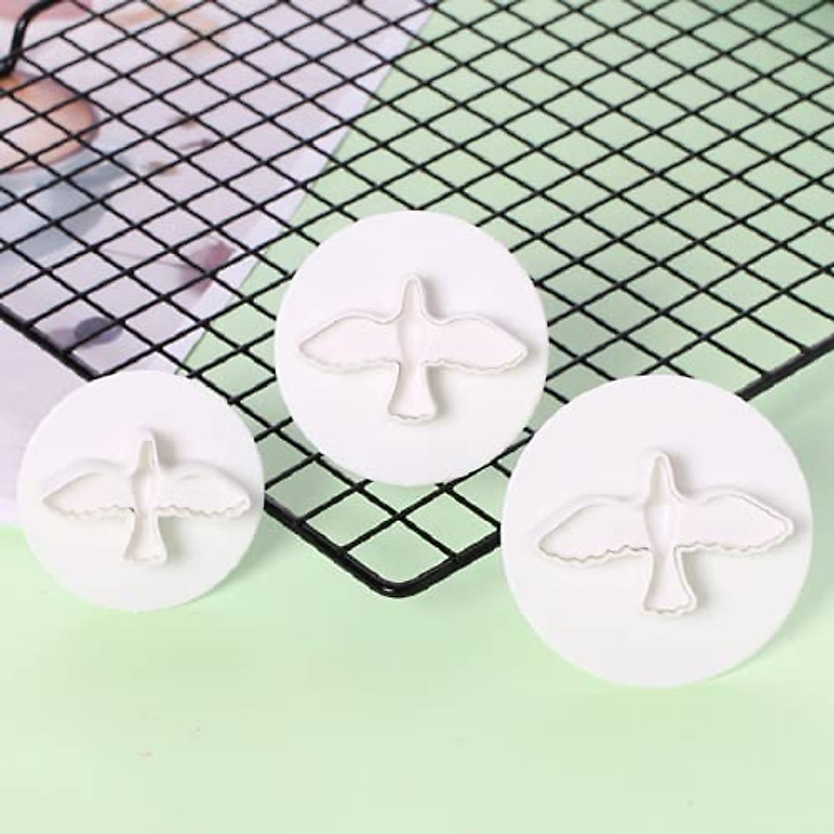 Allforhome 3x Dove Pigeon Cookie Cutters Cookies Plunger Making Tools Molds