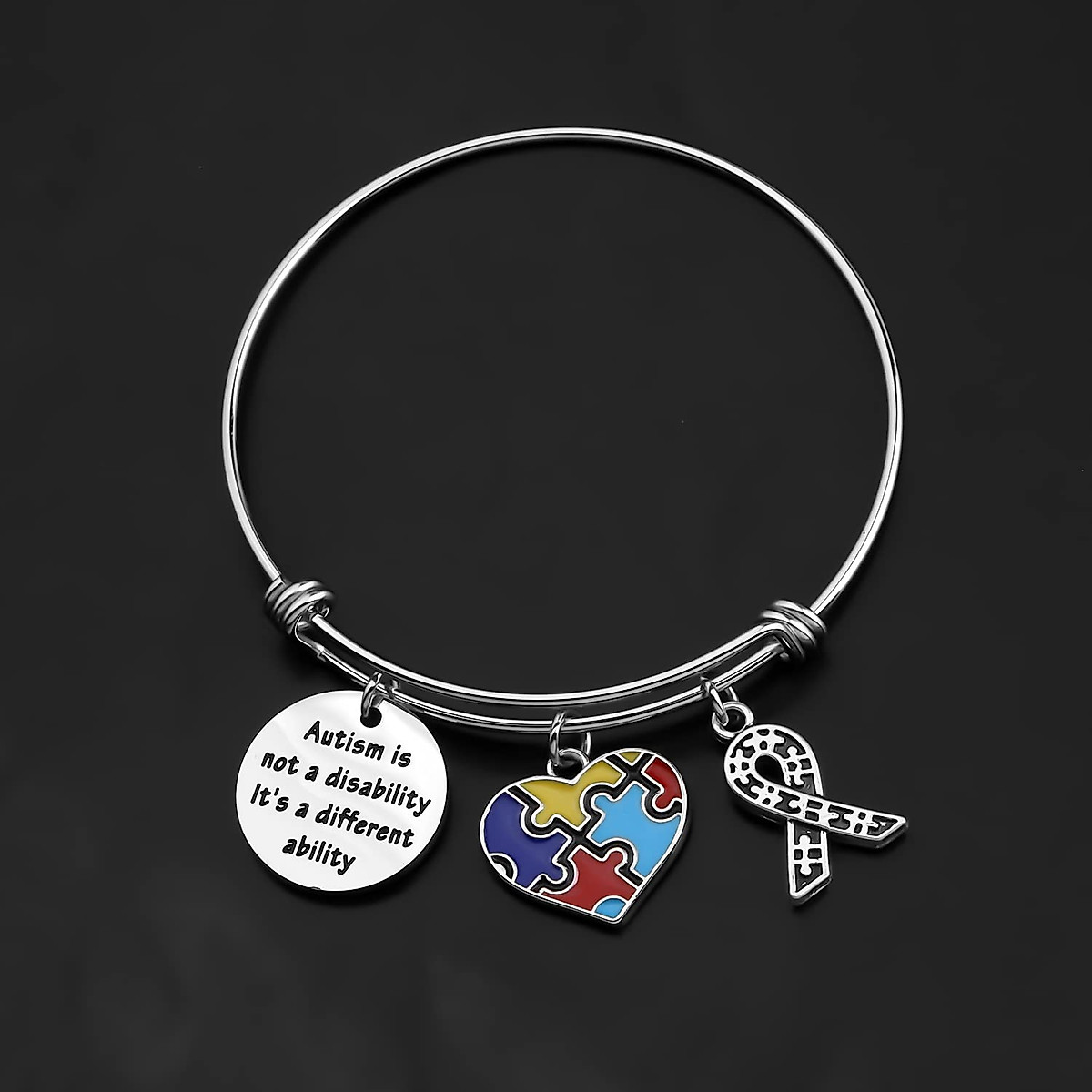 ENSIANTH Autism Awareness Bracelet Autism Puzzle Piece Jewelry Encouragement Gift for Autistic (Autism Bracelet)