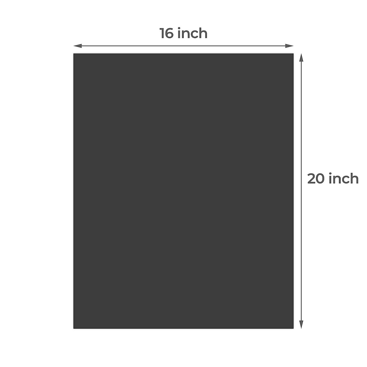 Frametory, 16x20 Black Uncut Picture Mat Boards, Backing Boards for Frames, Photos, Crafts - Pack of 12