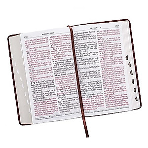 KJV Holy Bible, Giant Print Standard Size Faux Leather Red Letter Edition - Thumb Index & Ribbon Marker, King James Version, Dark Brown