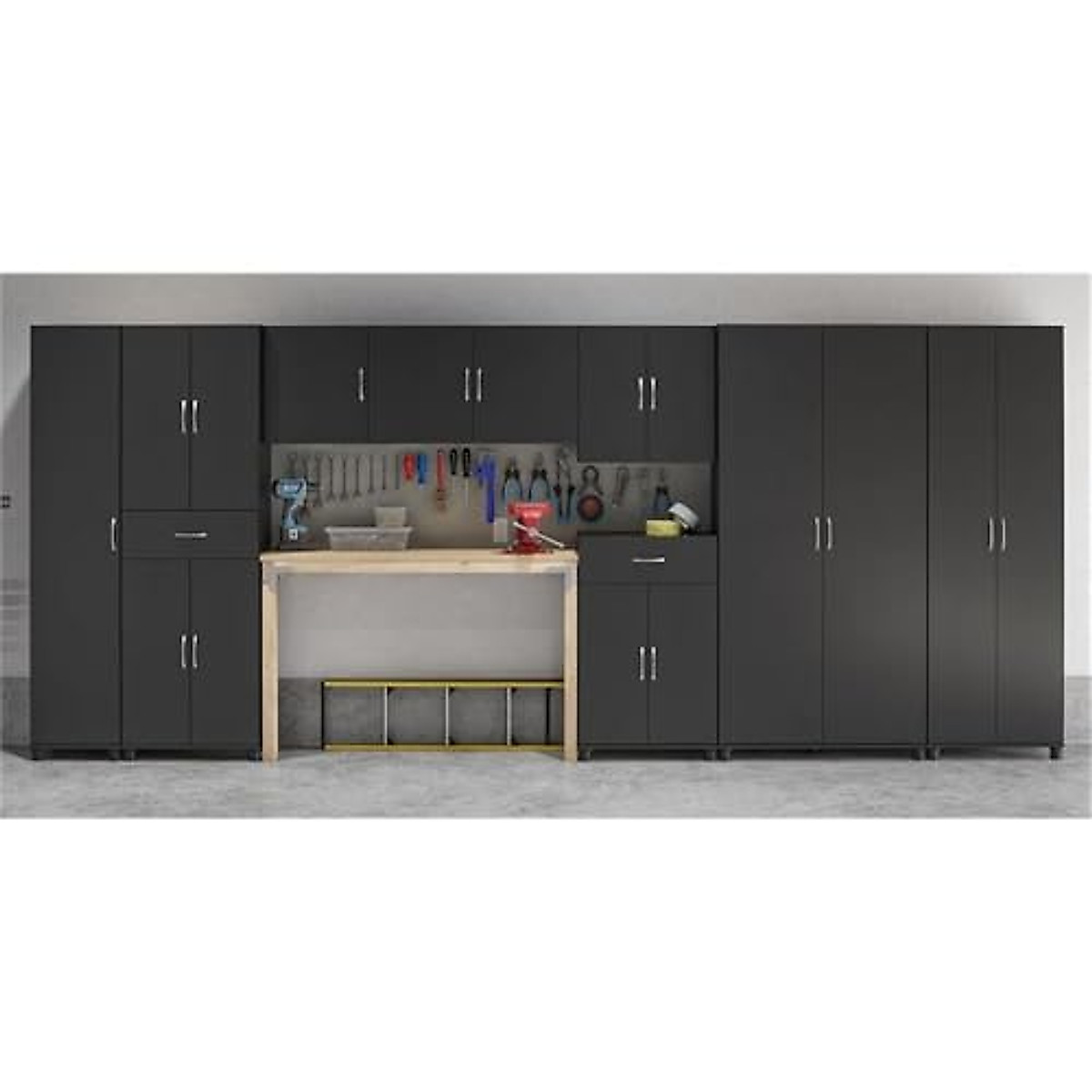 Pemberly Row Transitional 16" Utility Storage Cabinet in Black