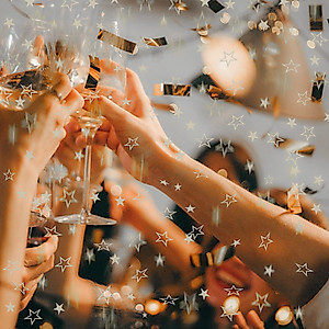 1100Pcs Merry Christmas Sliver Star Confetti, Birthday Baby Shower Wedding Christmas Party Decorations,Metallic Foil Glitter Table Confetti Sprinkles