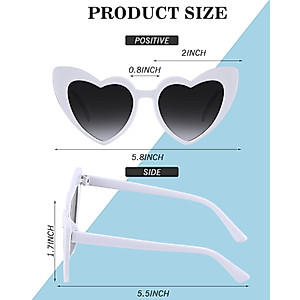 Hoteam 100 Pairs Heart Shaped Sunglasses Bachelorette Sunglasses Bulk Bachelorette Party Decorations Glasses Women for Wedding (White)