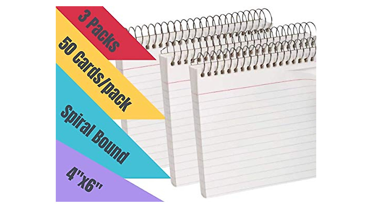Buy 1InTheOffice Spiral Index Cards - 3 Packs of 50