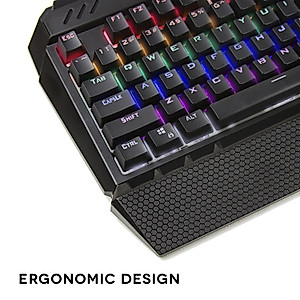 Beastron RGB LED Backlit Mechanical Wired Gaming Keyboard with Blue Switches, Adjustable Backlit Effects, Compatible with PC and Mac
