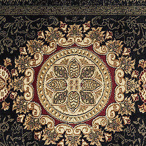 Jayden Traditional Oriental Black Scatter Mat Rug, 2' x 3'