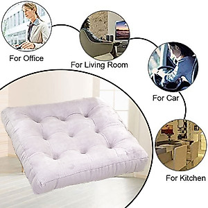 Square Chair Cushions Off-White Dining Room Cushion No Slip Dining Chair Pads Durable Cushion for Office Home or Car Sitting Comfort and Softness (18x18in Set of 4)