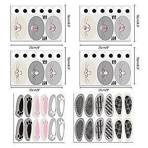 AUSHENKE Easter Gift Goodie Bags, Bunny DIY Kraft Easter Treat Paper Bags with Stickers for Spring Easter Party Favors, 12PCS