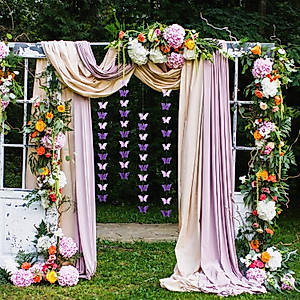2 Pieces 3D Paper Butterfly Banner Hanging Decorative Garland for Wedding Baby Shower Birthday Proposal, 118 Inches Long (Purple)