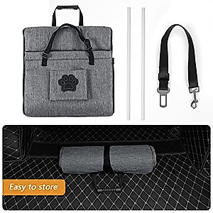 Dog Car Seat for Pet Travel with Waterproof Pad, Half seat Dog Hammock,Harness Hook, Breathable Mesh, and Adjustable Backseat Safety Belt, Small, Medium, Large Size