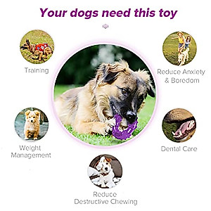 Feeko Dog Chew Toys for Aggressive Chewers Large Breed, Natural Rubber Indestructible Dog Toys, Tough Durable Puppy Chew Toy for Medium Large Dogs - Fun to Chew, Chase and Fetch(Purple)
