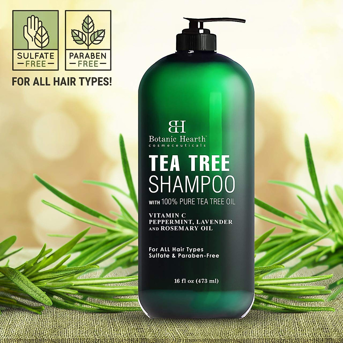 Botanic Hearth Keratin Hair Mask (16 oz) and Tea Tree Shampoo et (16 fl oz) Bundle